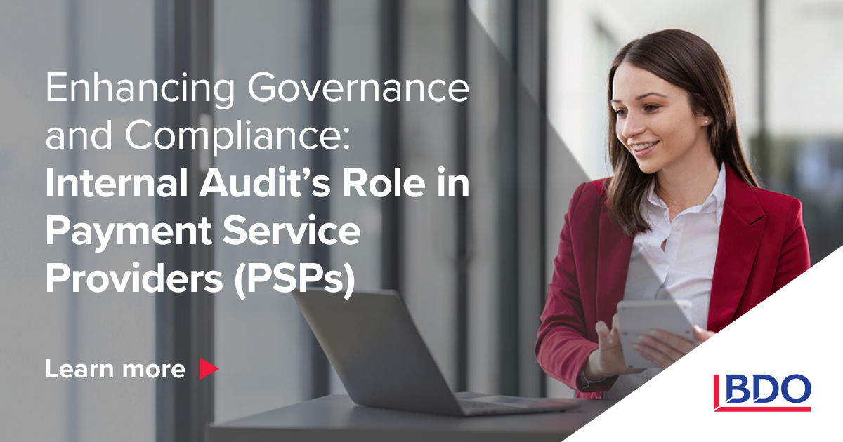 Internal Audit’s Role in Payment Service Providers - BDO Malta