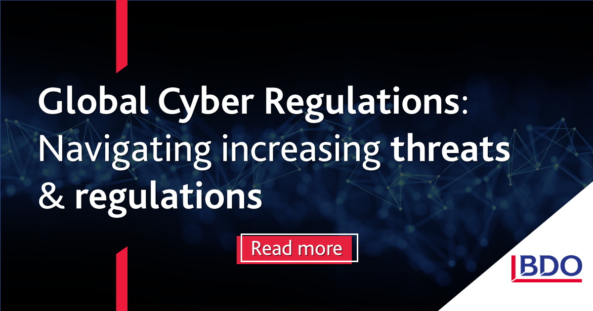 Global Cyber Regulations, Cyber Security, Infosec - BDO Malta