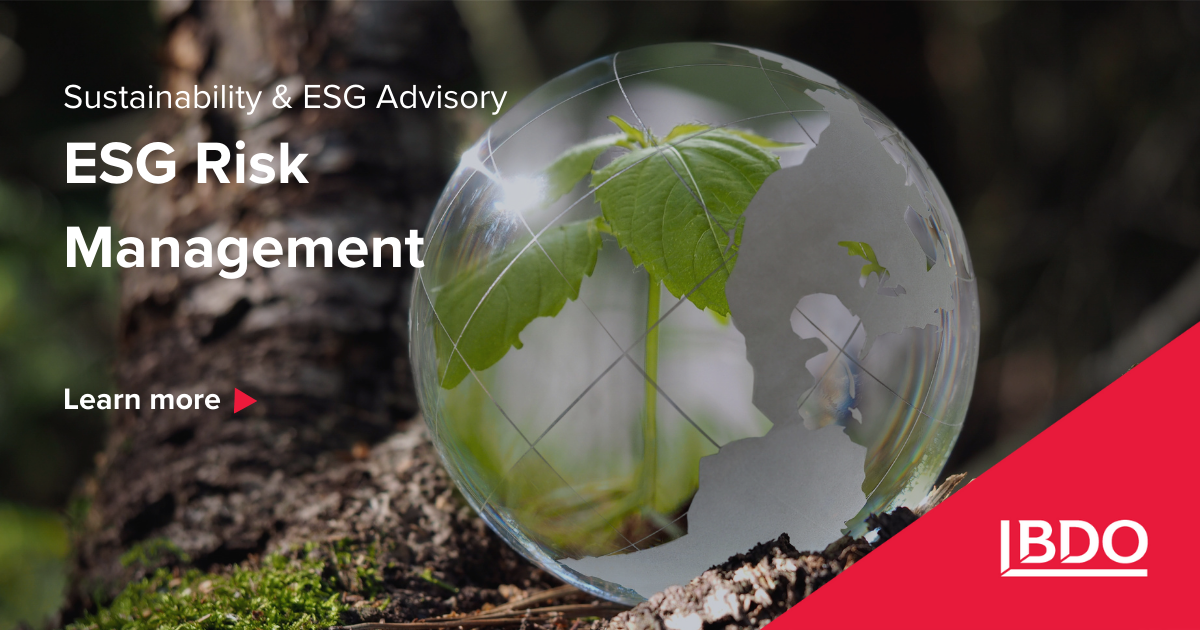 ESG Risk Management, Sustainability, ESG Risk - BDO Malta