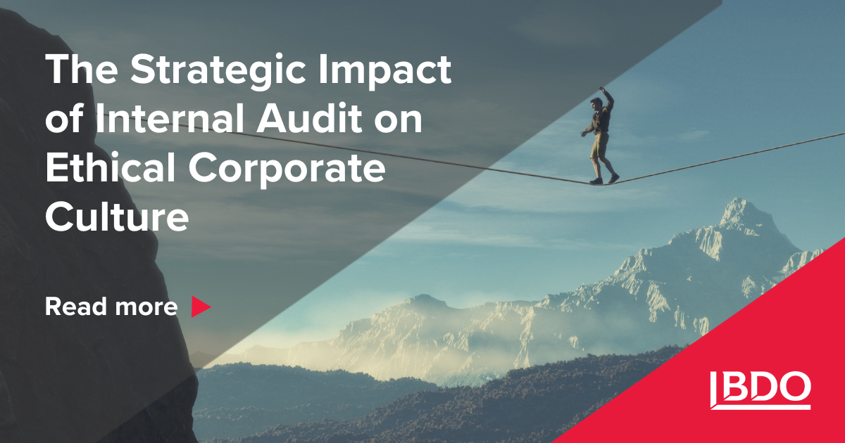 Internal Audit & Corporate Culture and Ethics - BDO Malta