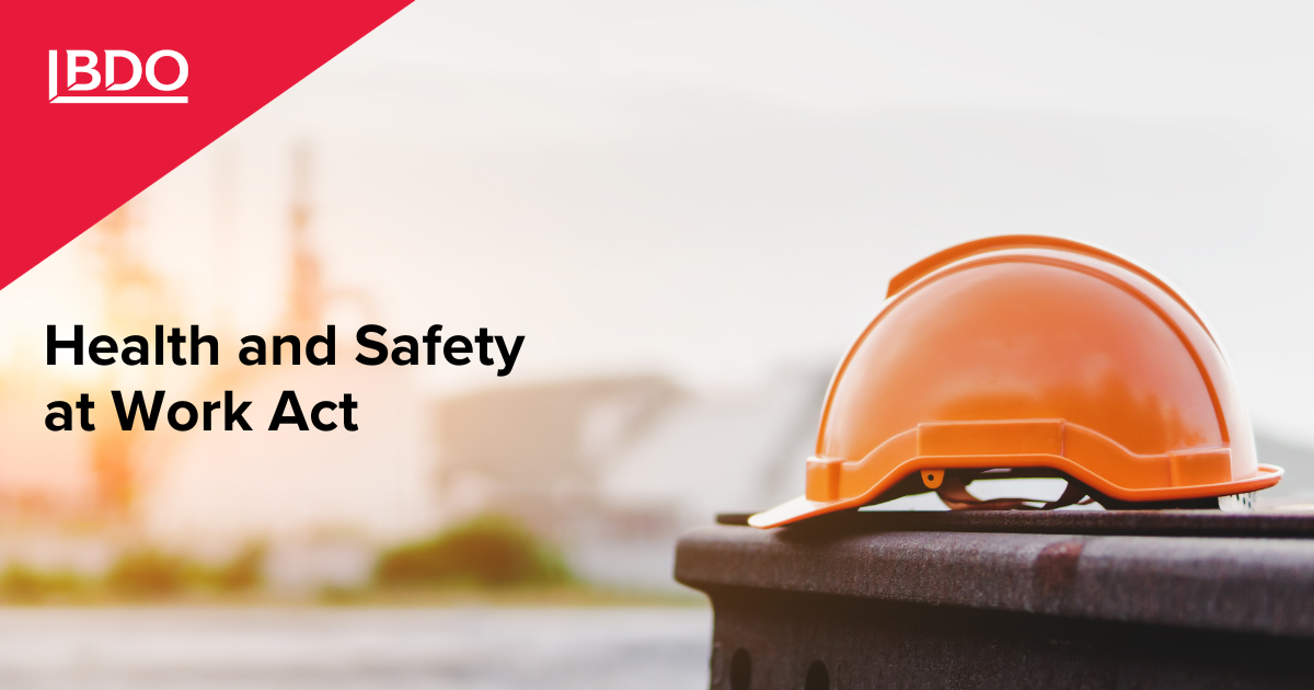 Health and Safety at Work Act - BDO Malta
